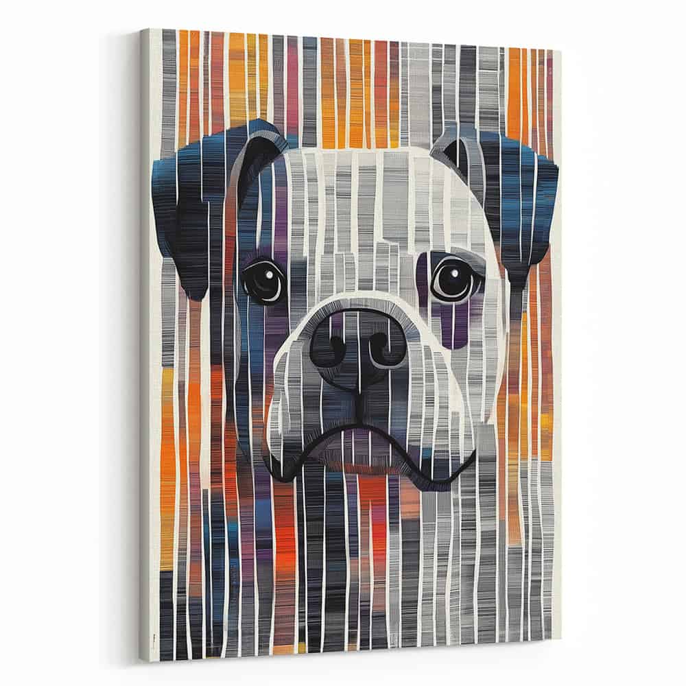 Geometric Bulldog Pop Canvas Wall Art | 365Canvas