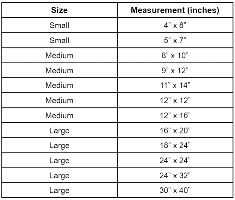 Canvas Sizes Guide Everything You Need To Know