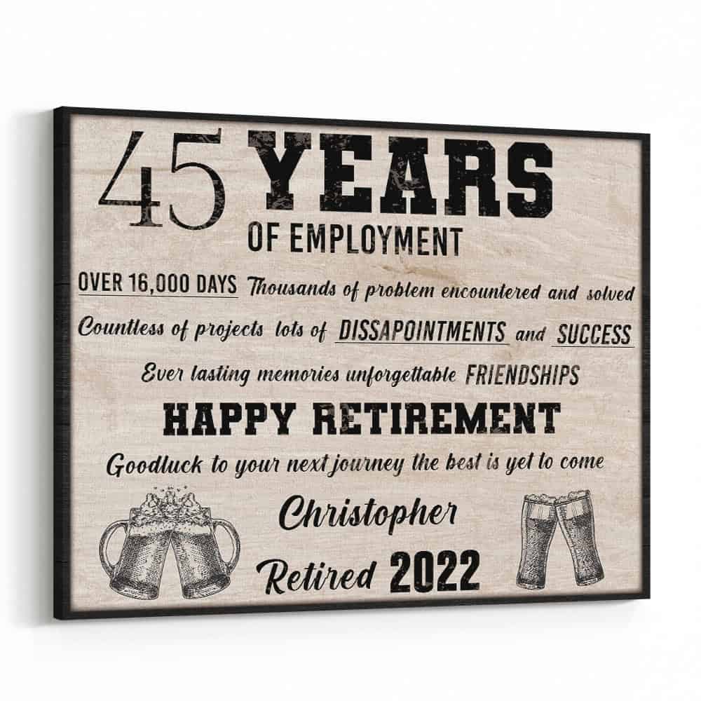 Happy Retirement Entryway Custom Canvas Print | 365Canvas