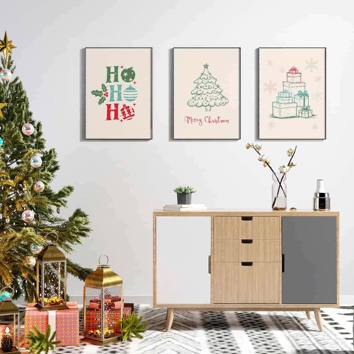 Minimalist Set of 3 Christmas Canvas Print | 365Canvas