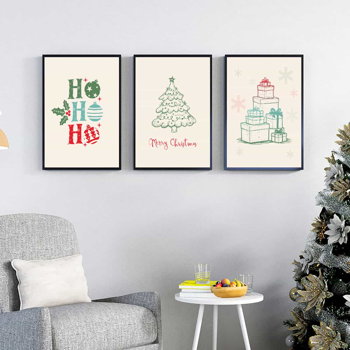 Minimalist Set of 3 Christmas Canvas Print | 365Canvas